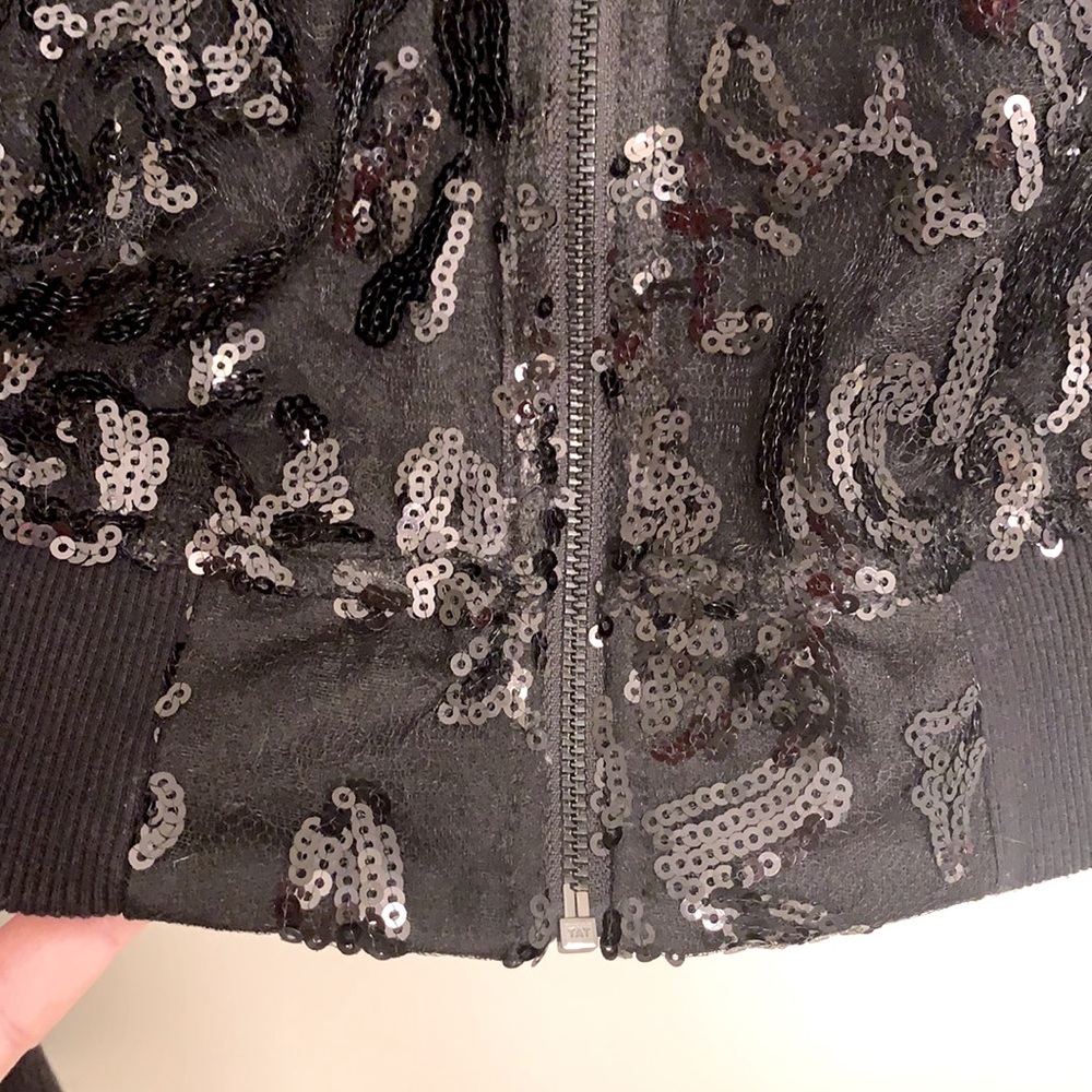 Gorgeous Black Sequin Bomber Jacket - Gem